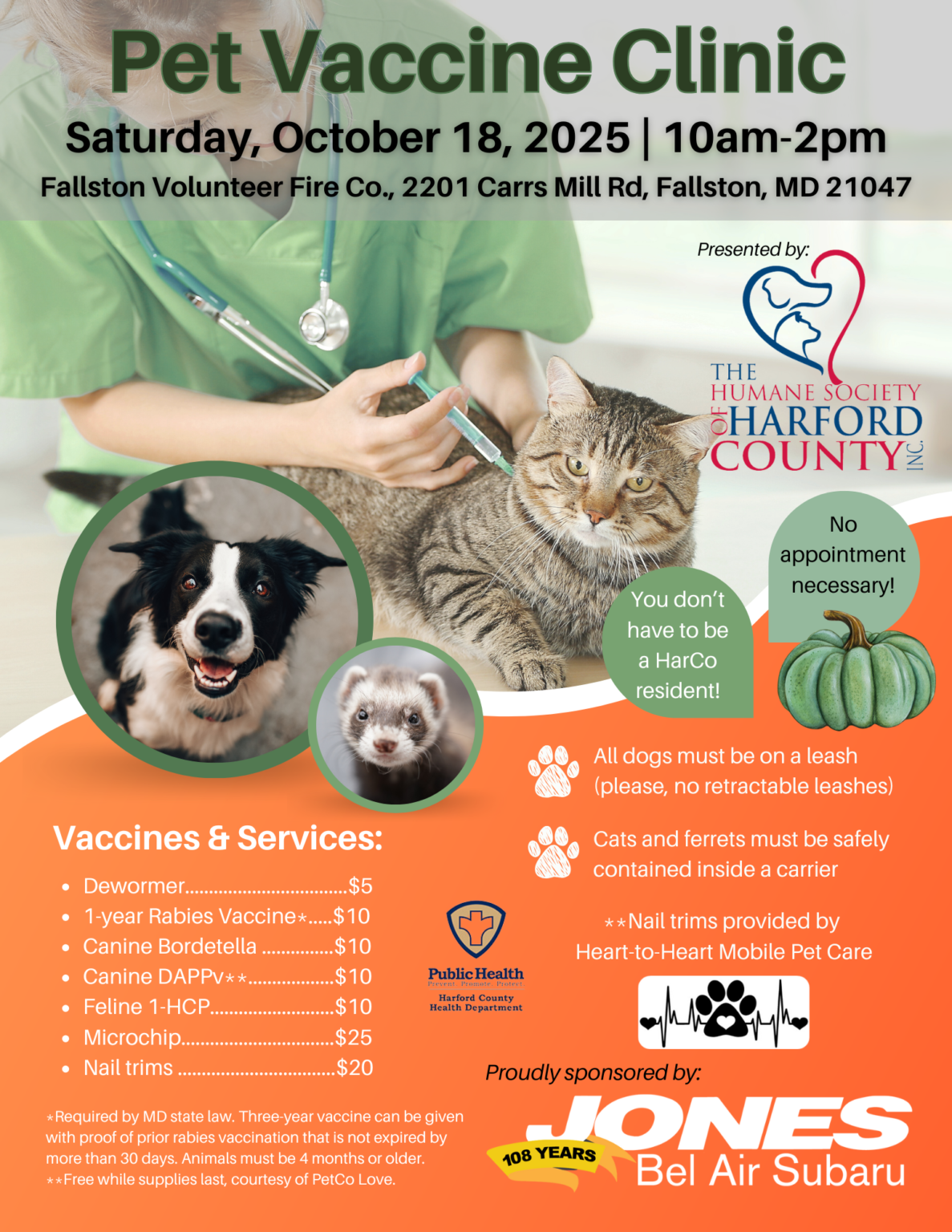 Pet Vaccine & Microchip Clinic - The Humane Society of Harford County